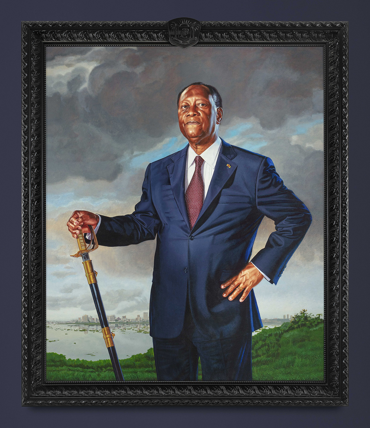 Portrait of Alassane Dramane Ouattara, President of the Republic of ...